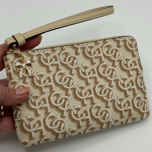 Coach | Bags | Nwt Coach Corner Zip Wristlet With Monogram Print Bonus ...
